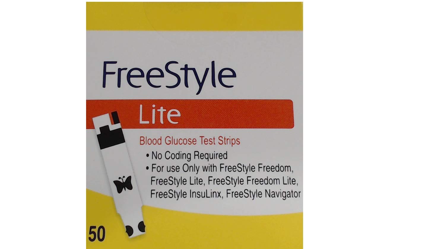 Freestyle Lite® Blood Glucose Test Strips for Monitor System, Red-Yell ...