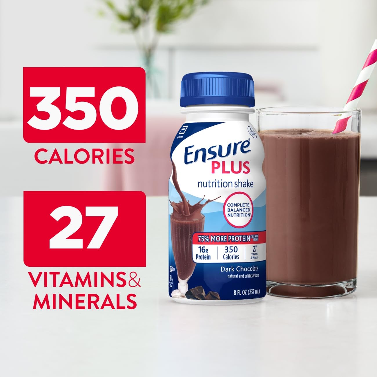 Ensure Plus Dark Chocolate Nutrition Shake | Meal Replacement Shake ...