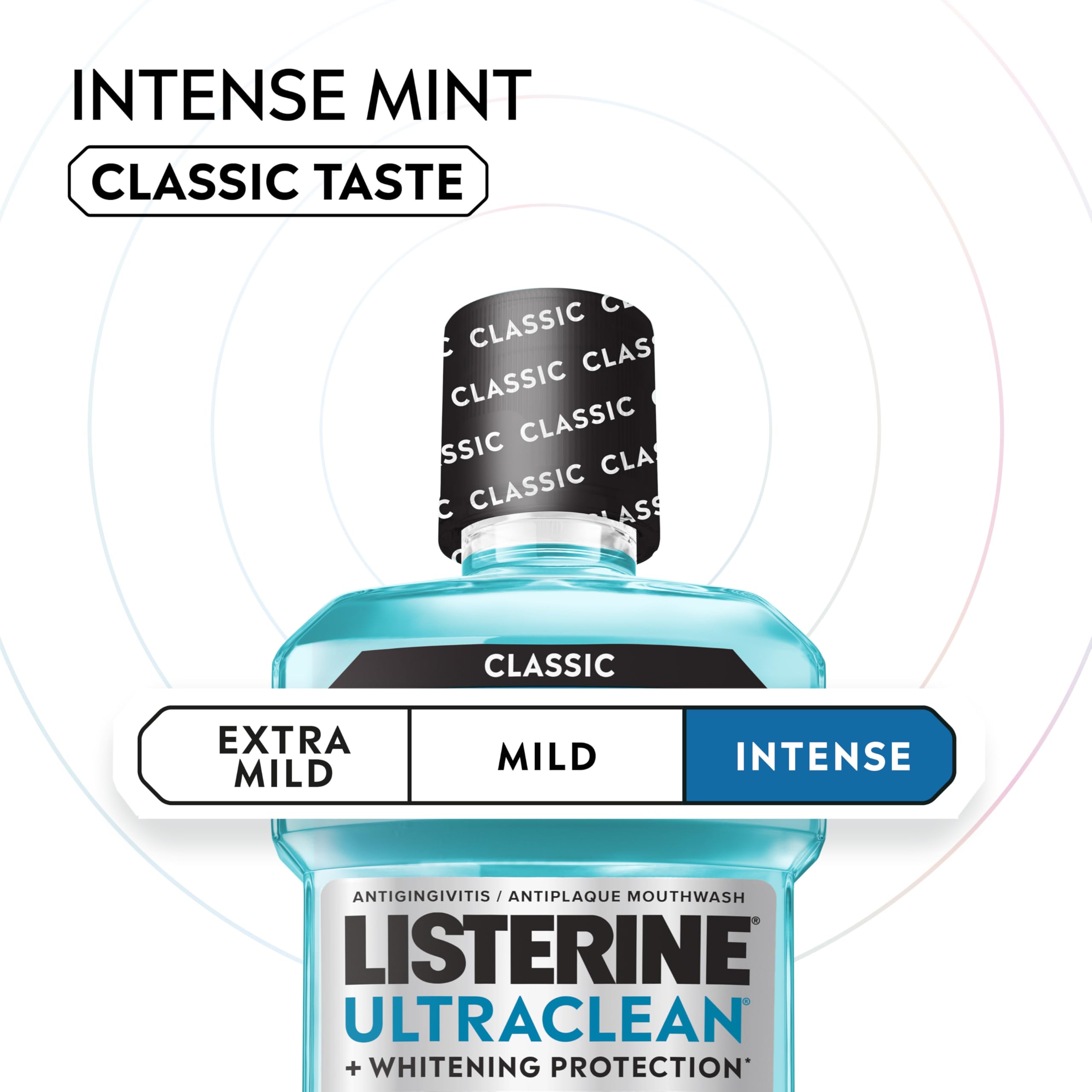Listerine Ultraclean Intense Antiseptic Mouthwash + Whitening Protecti ...
