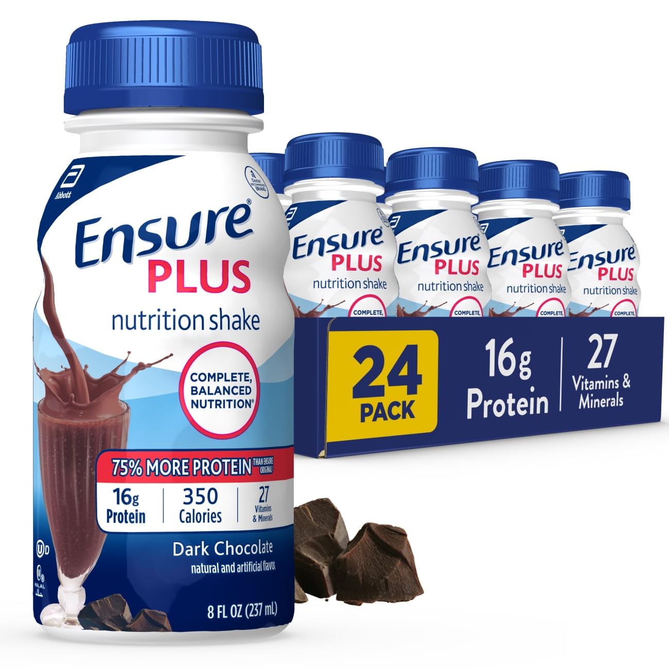 Ensure Plus Dark Chocolate Nutrition Shake | Meal Replacement Shake ...