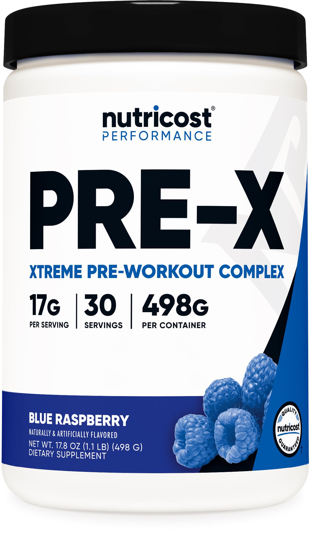 Nutricost Pre-X Xtreme Pre-Workout Powder Complex, Blue Raspberry, 30 ...
