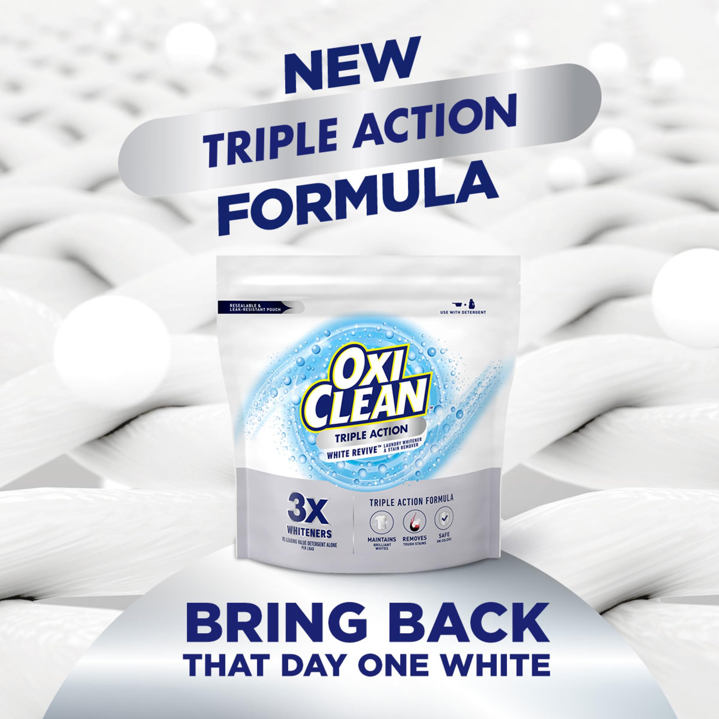 OxiClean Triple Action White Revive Laundry Whitener and Stain Remover ...